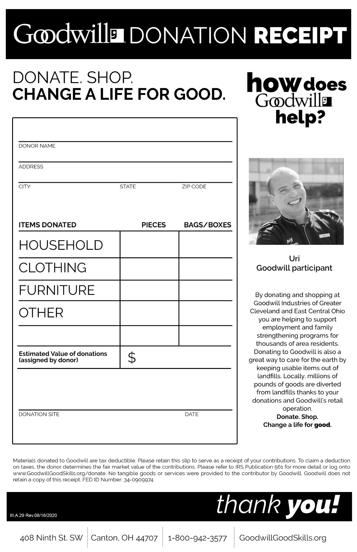 Pdf Printable Goodwill Donation Receipt Printable Templates